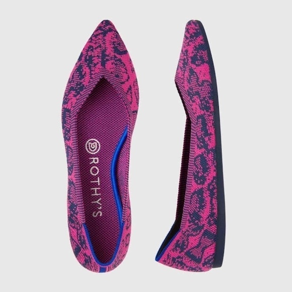 Rothy's | Shoes | Rothys Fuchsia Navy Snake Points 65 Retired | Poshmark